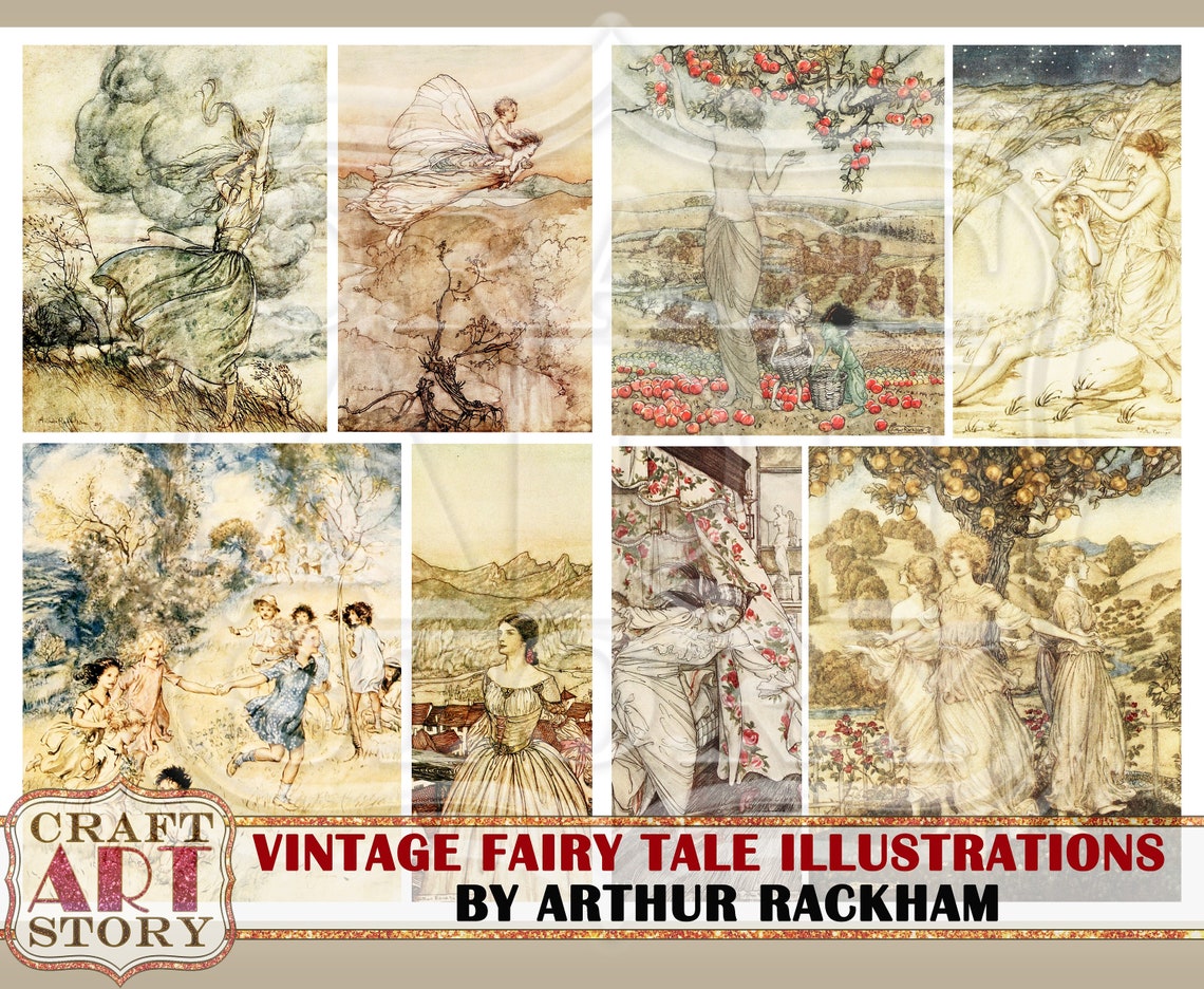 Vintage Fairy Tale Illustrations Ephemera Packprintable - Etsy