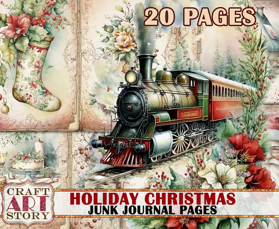 Christmas Junk Journal Pages,winter Holiday Printables Digital Papers ...