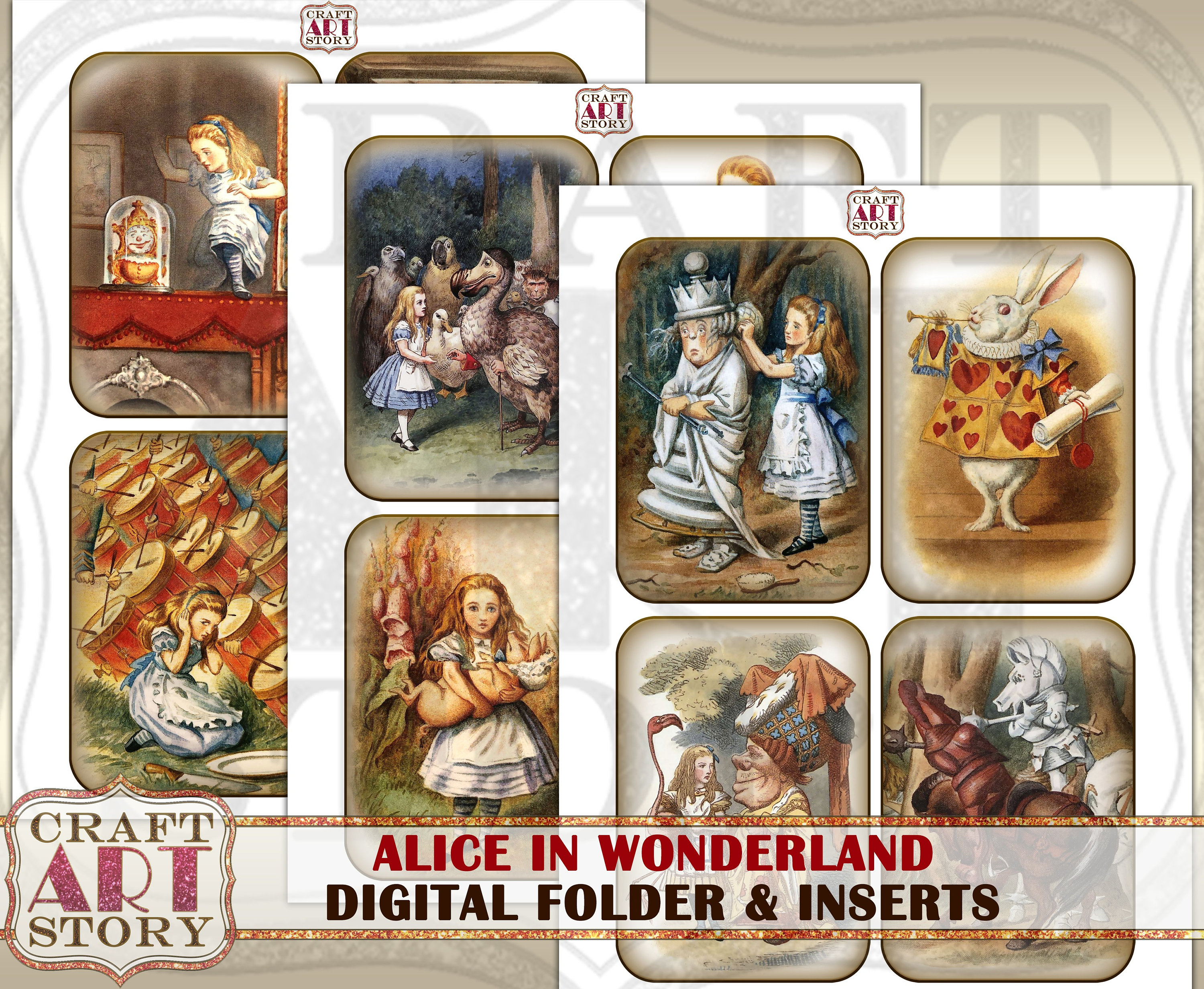 Alice in Wonderland Packsdigital Folder & Insertsephemera - Etsy