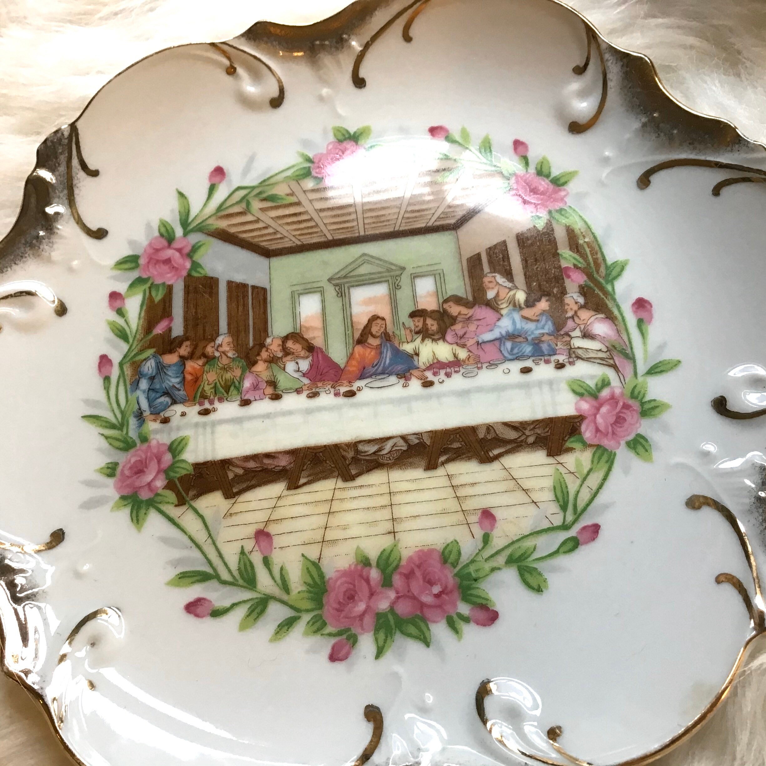 Gold Trimmed Collectors Plates - Jesus - Etsy