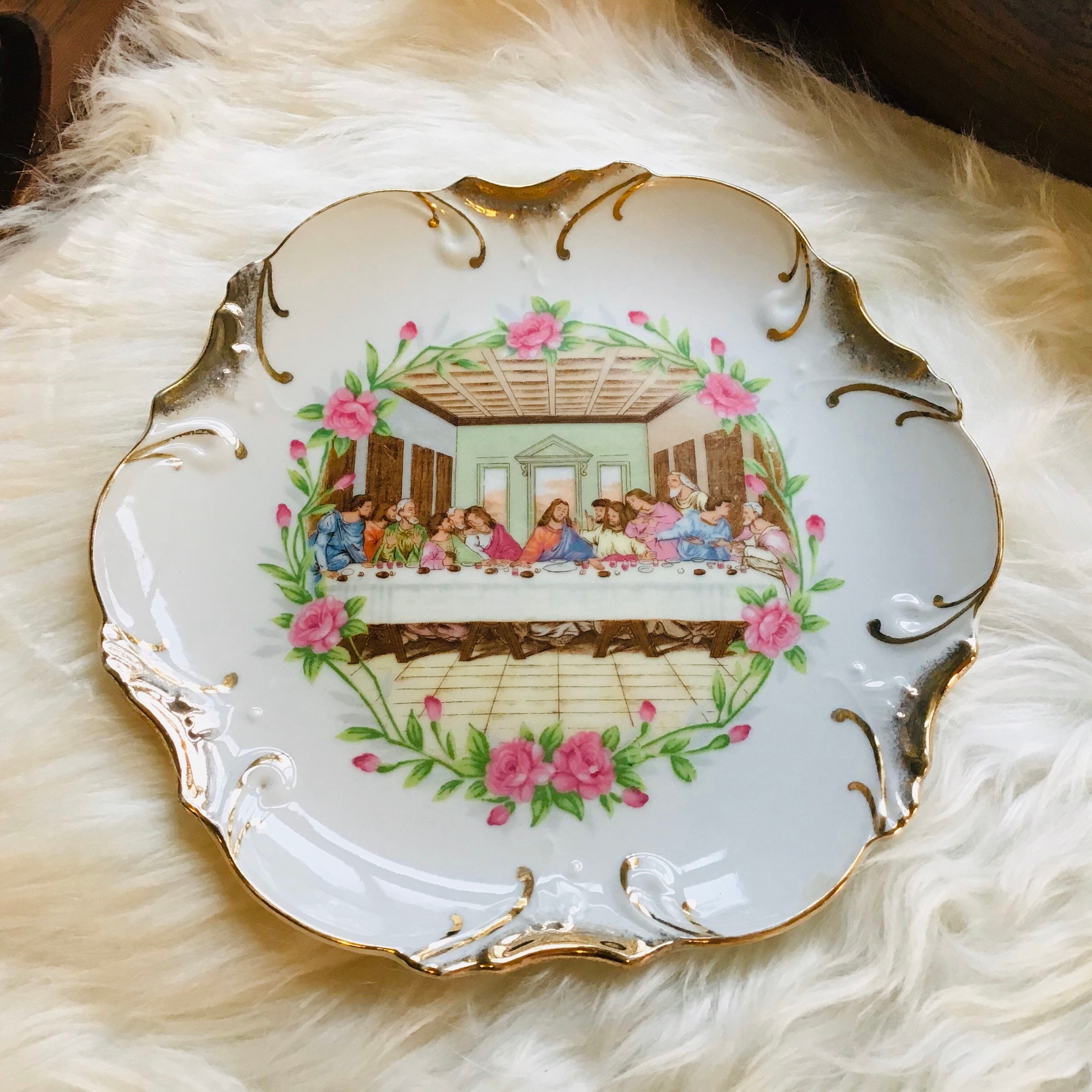 Gold Trimmed Collectors Plates - Jesus - Etsy