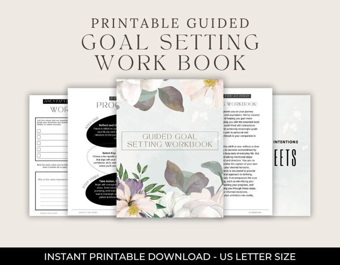 Guided Goal Setting Workbook Printable SMART Goal Setting Worksheets ...
