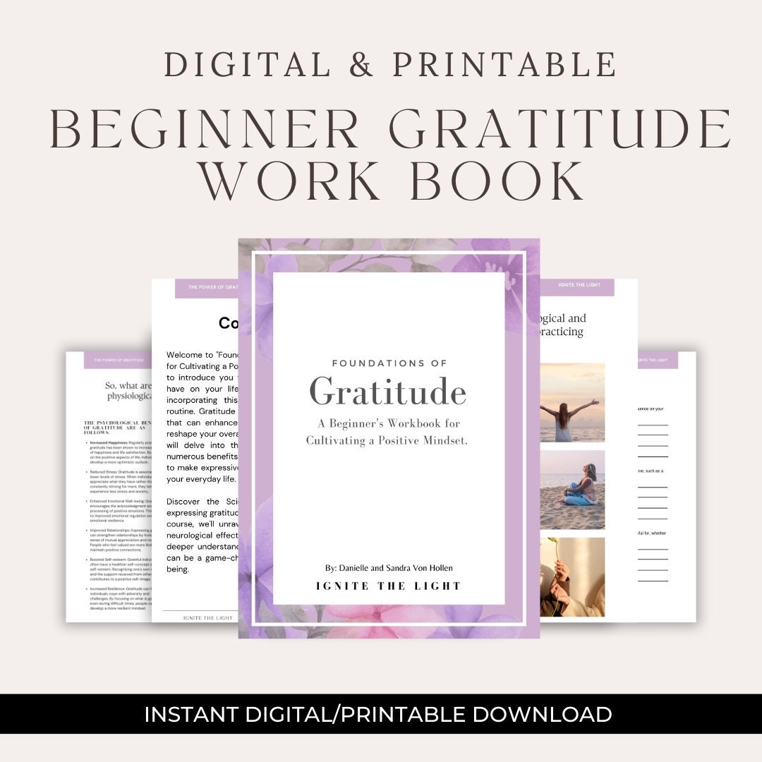 Gratitude Worksheets Workbook For Beginners Printable Gratitude ...