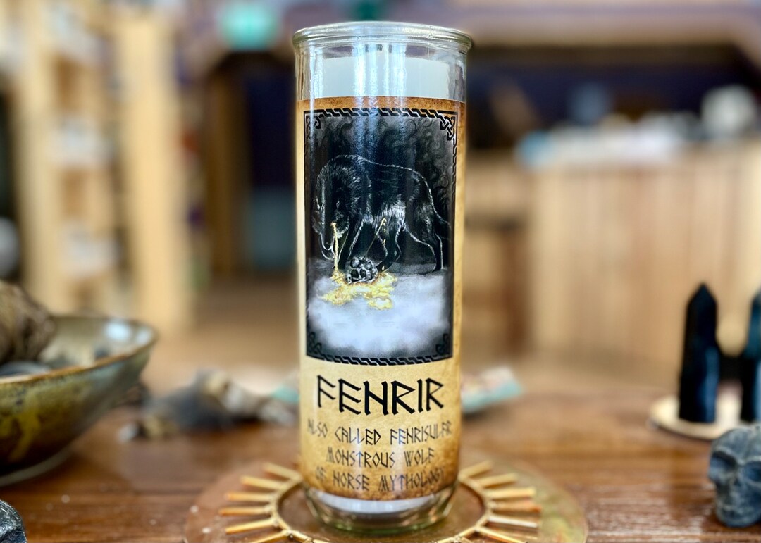 Fenrir Novena Candle Fenrir Deity Candle Devotion Candle for Fenrir ...