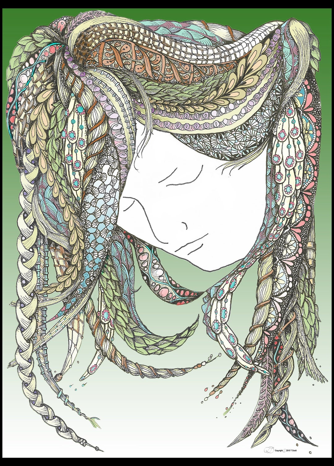 Zentangle Portrait Card Portrait Art Card Blank Card Art - Etsy.de