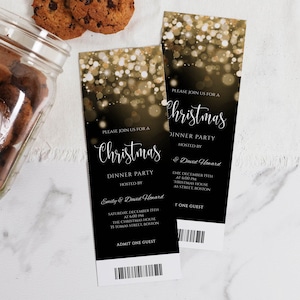 Christmas Ticket Party Template, Christmas Ticket Invitation, Christmas ...