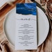 Wedding Menu Royal Blue and Gold, Wedding Menu Template, Birthday Party ...