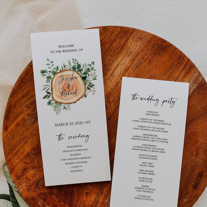 Rustic Wedding Program - Etsy