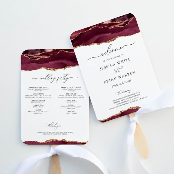 Wedding Fan Program - Etsy