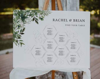 Hexagon Seating Chart Template Wedding Seating Chart - Etsy