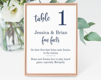 Fun Facts Table Numbers - Etsy