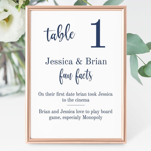 Fun Facts Wedding Cards Fun Facts Table Numbers Did You Know - Etsy