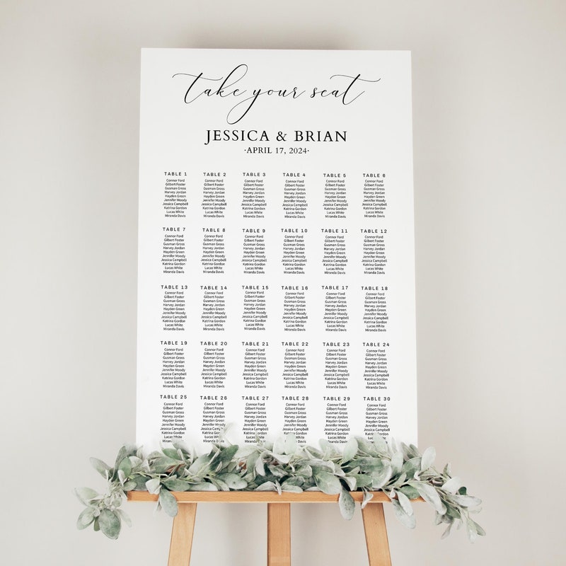 Table Plan Sign Large - Etsy