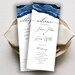 Blue Wedding Program Template Customize Wedding Program DIY | Etsy