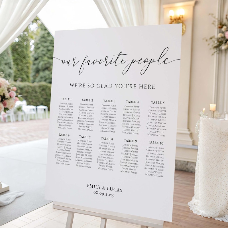 10 People Seating Chart - Etsy