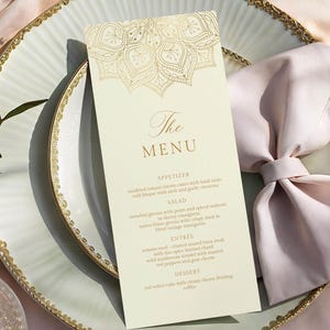 Indian Wedding Menu Card Template, Editable All Text, Digital Printable ...