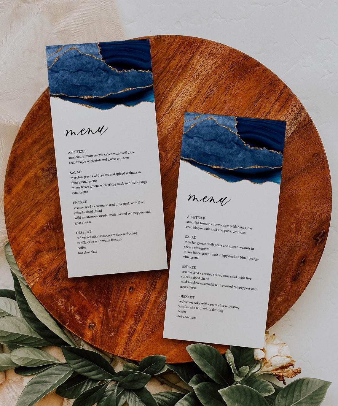 Wedding Menu Card Template DIY Menu Card Dinner Menu Card - Etsy