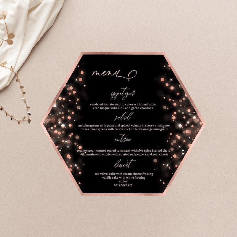 Gold Foil Menu - Etsy
