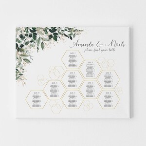 Hexagon Wedding Seating Chart, Geometric Seating Chart, Large and Small ...