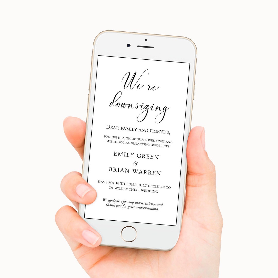 We Are Downsizing Our Wedding Invite, Electronic Wedding Announcement ...