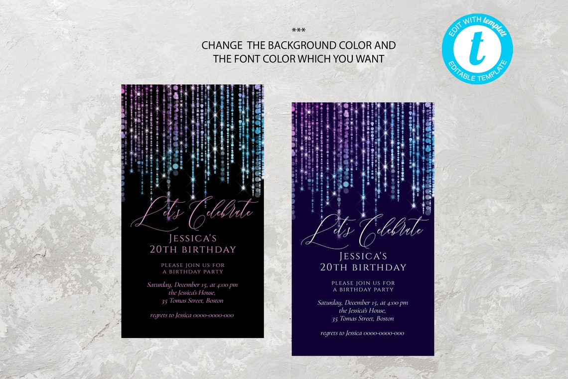 Electronic Digital Birthday Invitation Birthday Invite Text - Etsy