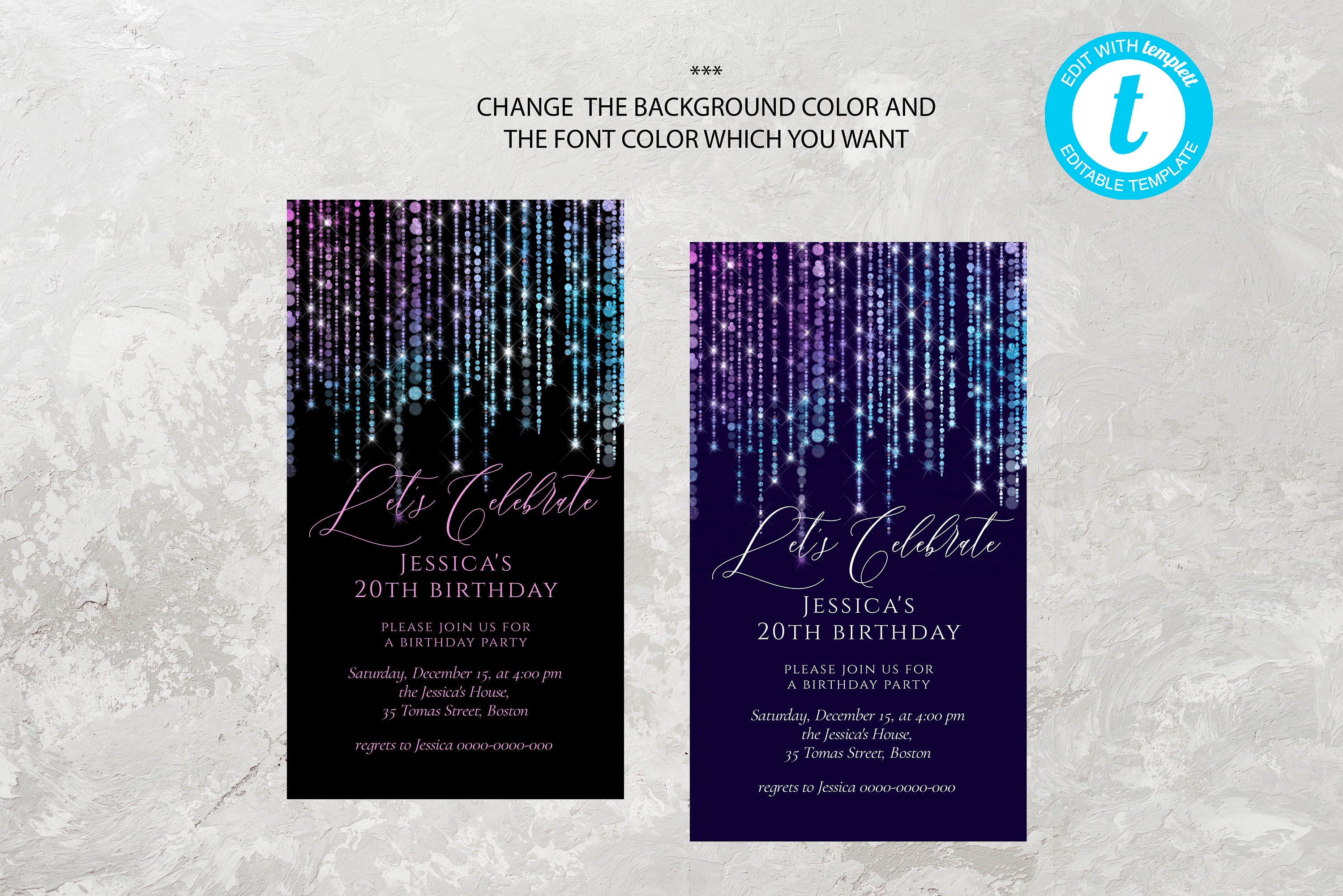 Electronic Digital Birthday Invitation Birthday Invite Text | Etsy