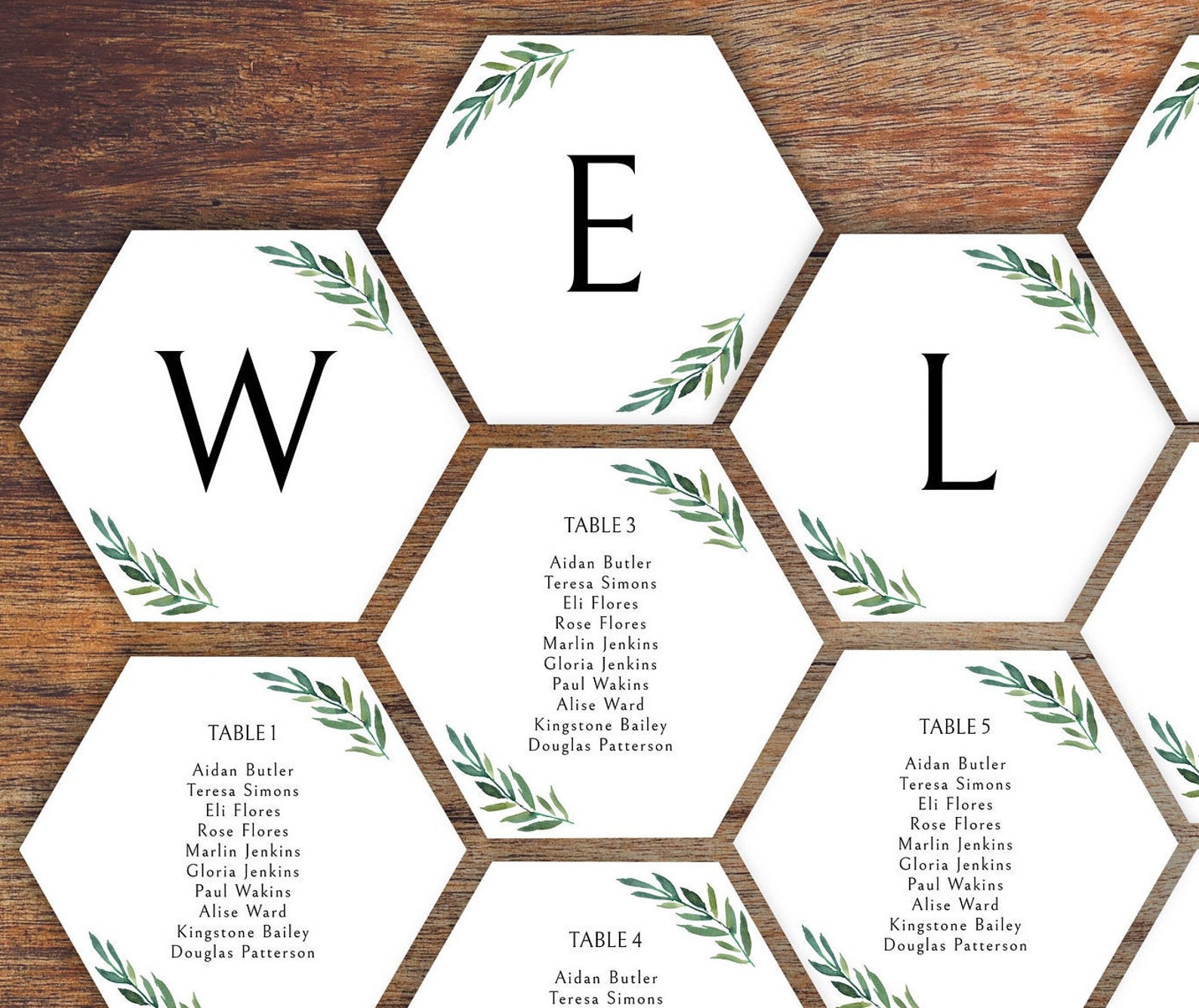 Hexagon Seating Chart Template Wedding Seating Chart - Etsy