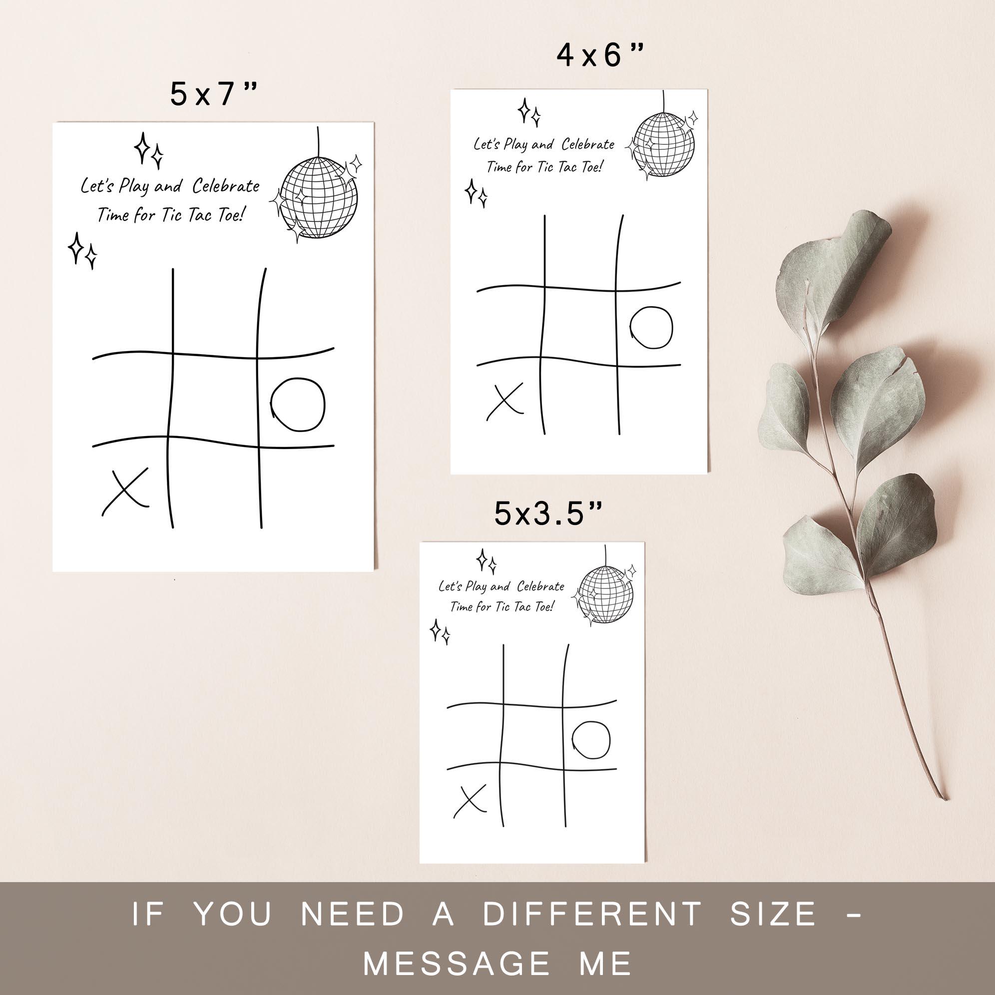 Printable Birthday Tic Tac Toe Game: Kids Party Activity (5x7, 4x6, 5x3 ...