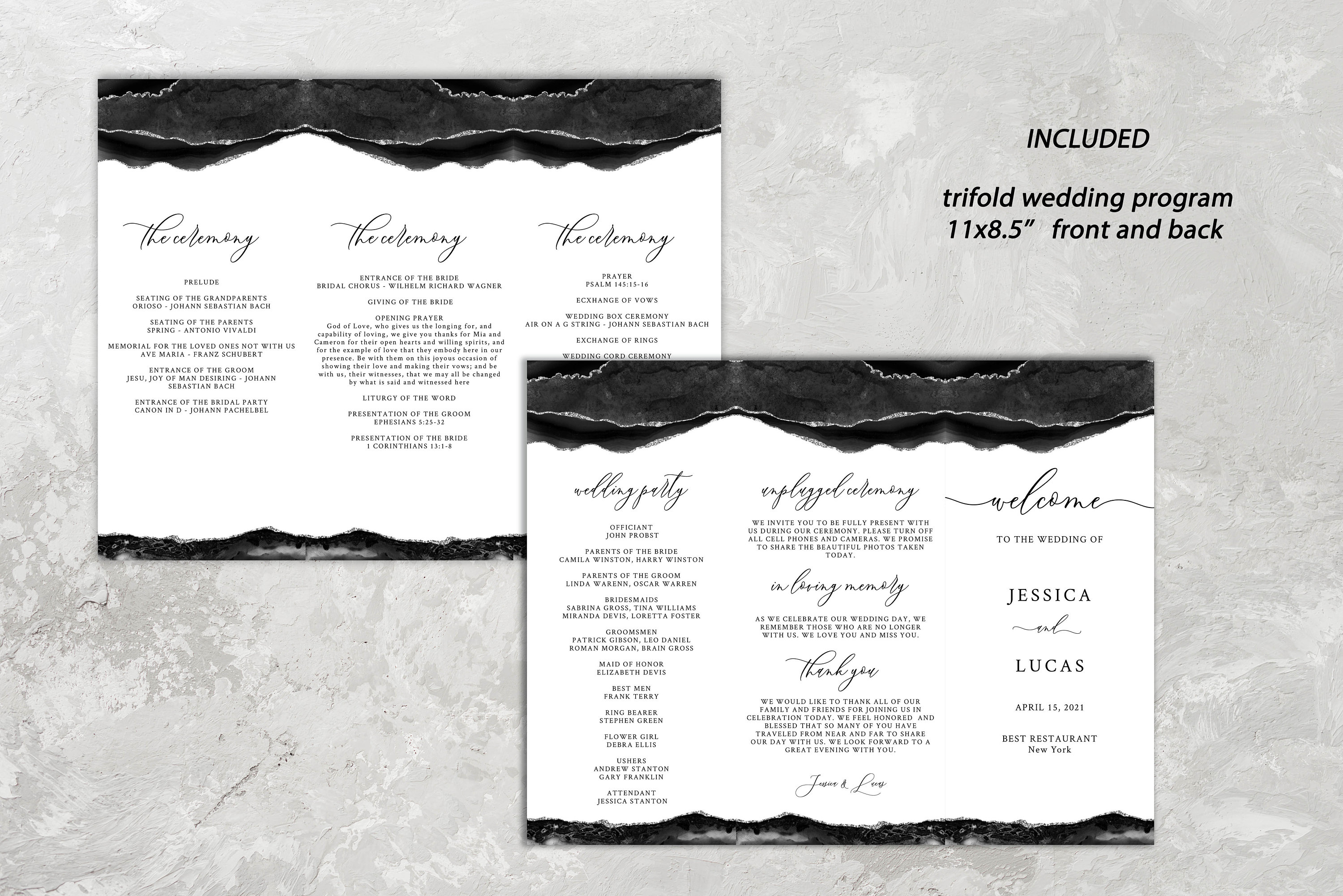 Trifold Wedding Program Template Folding Program Wedding - Etsy
