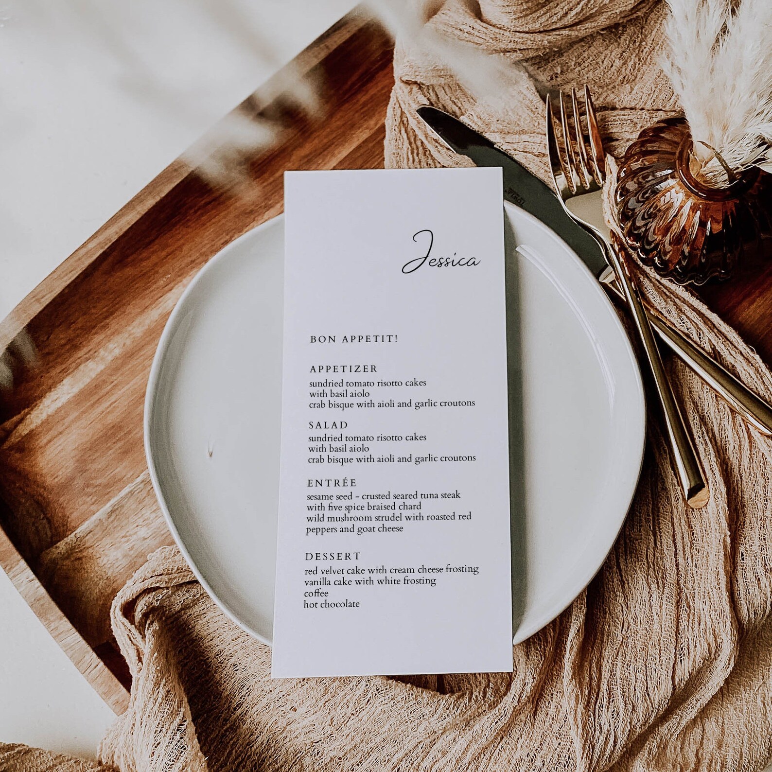 Wedding Menu Name Wedding Menu Card Template Dinner Menu - Etsy