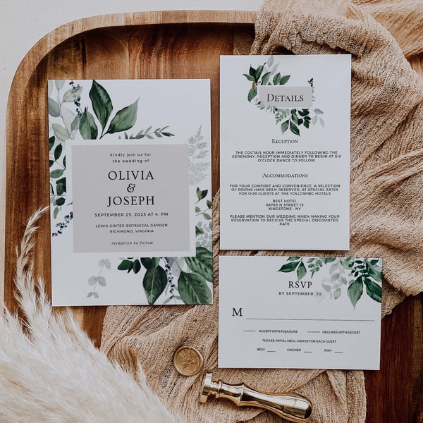 Botanical Invitation - Etsy