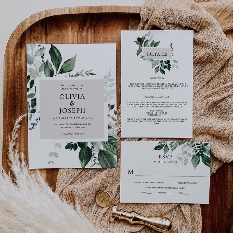Botanical Invitation - Etsy