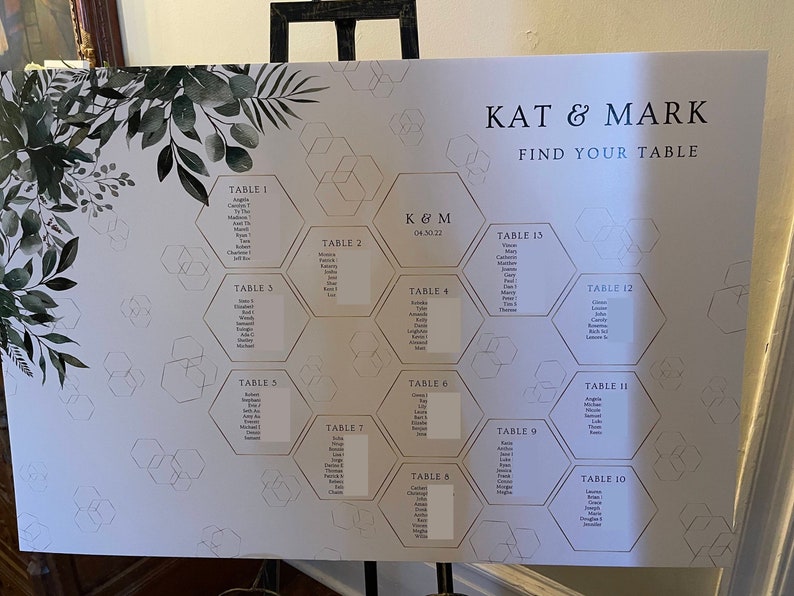 Wedding Seating Chart Hexagon Wedding Seating Chart - Etsy
