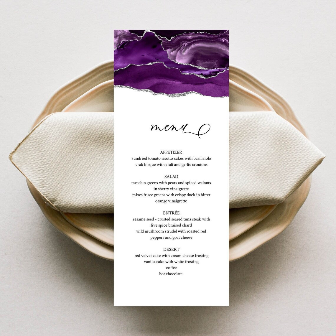 Wedding Menu Card Template Menu Card for Wedding Wedding - Etsy