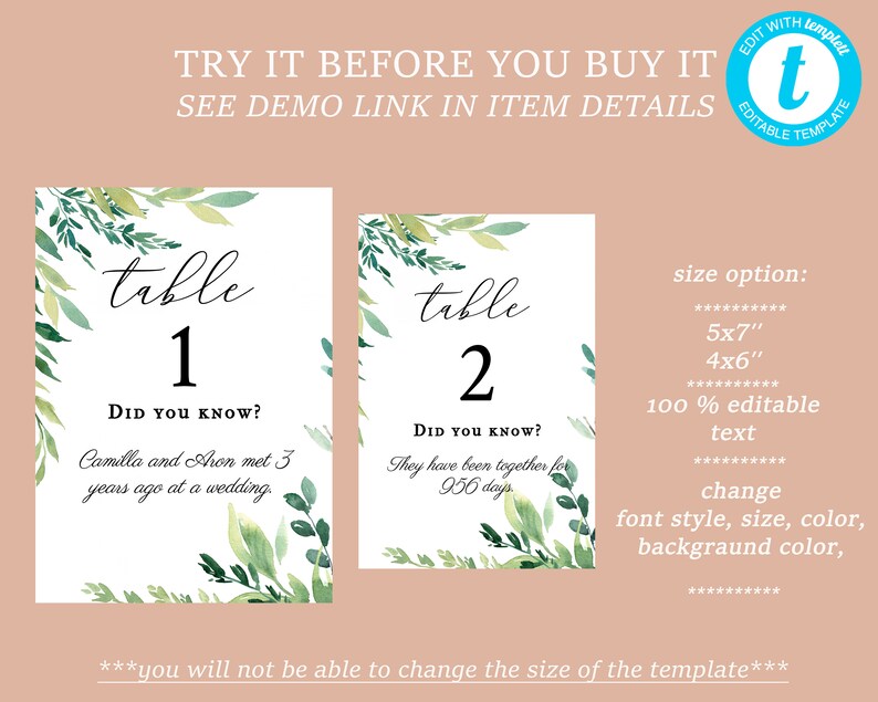 Fun Facts Wedding Table Number Wedding Table Numbers Fun | Etsy