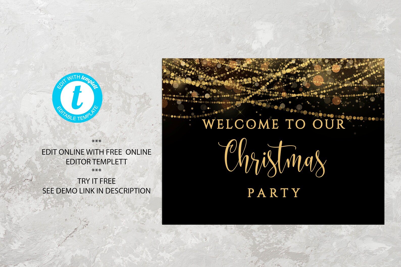Welcome Christmas Party Sign, Printable Welcome Sign, Christmas Welcome ...