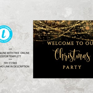 Welcome Christmas Party Sign, Printable Welcome Sign, Christmas Welcome ...