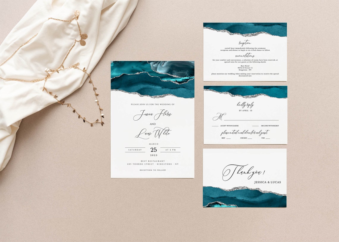 Wedding Invitation Set Template Wedding Invitation Suite | Etsy