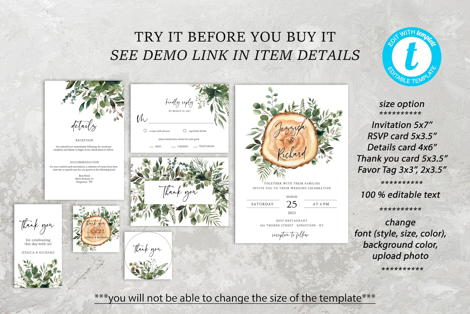 Rustic Wedding Invitation Forest Wedding Invitation Template - Etsy