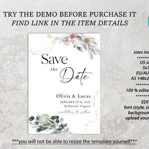Winter Save the Date Invitation, Save the Date Forest, Christmas ...
