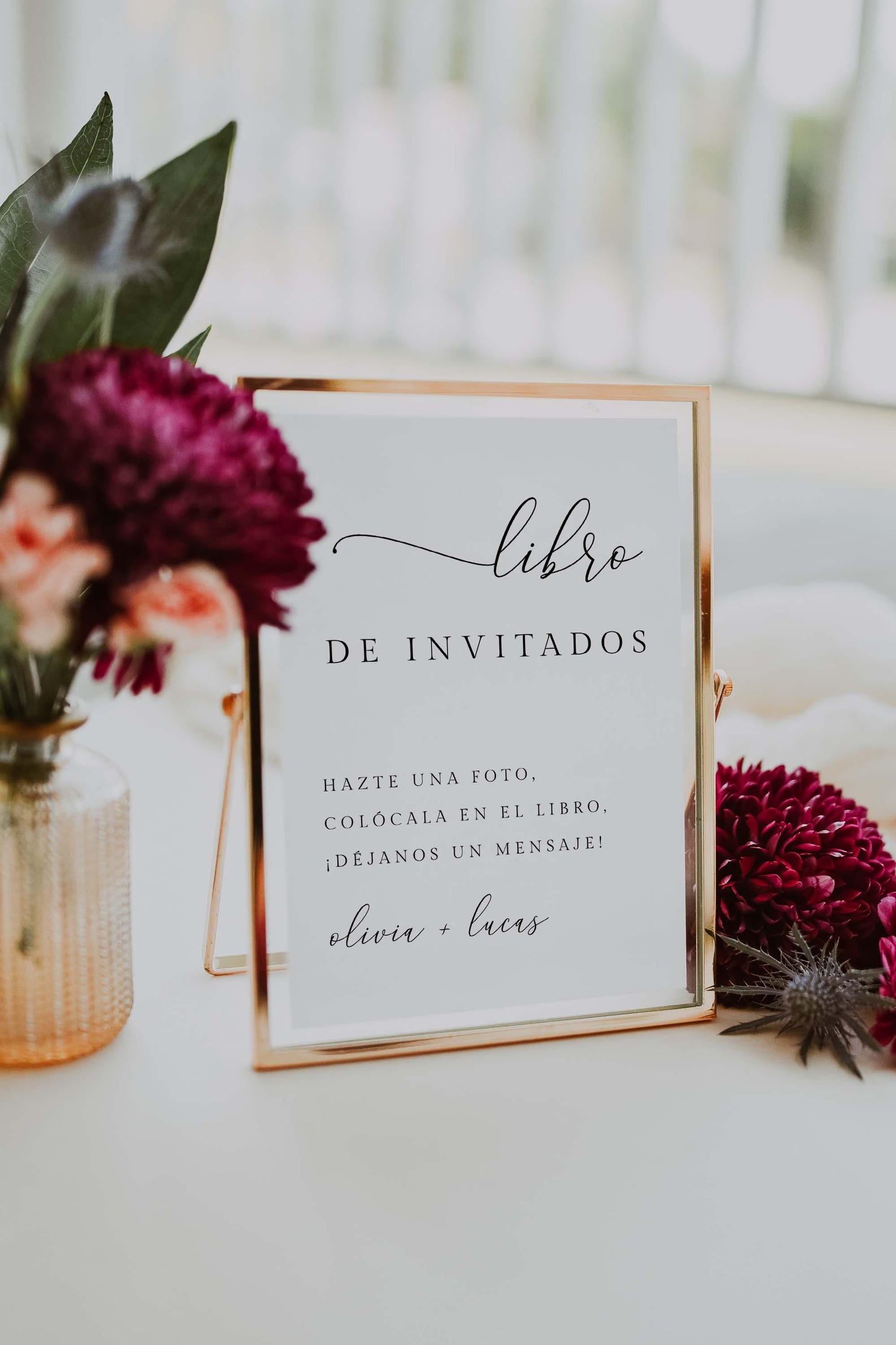 Photo Guest Book Sign in Spanish: Guestbook Template, Any Text, Digital ...