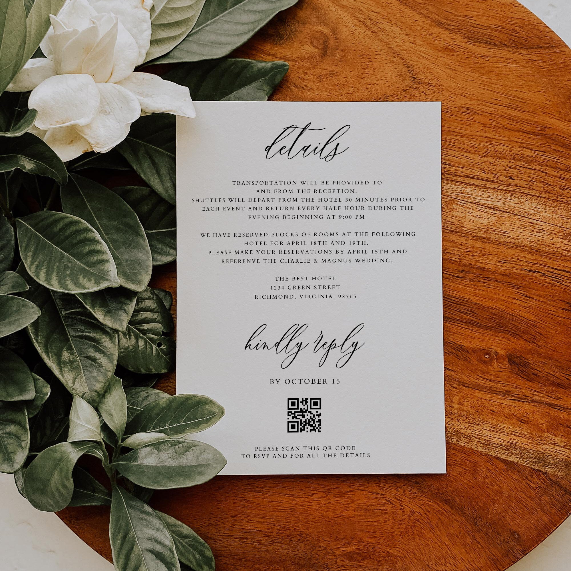 Wedding Invitation QR Code Minimalist Wedding Invitation - Etsy