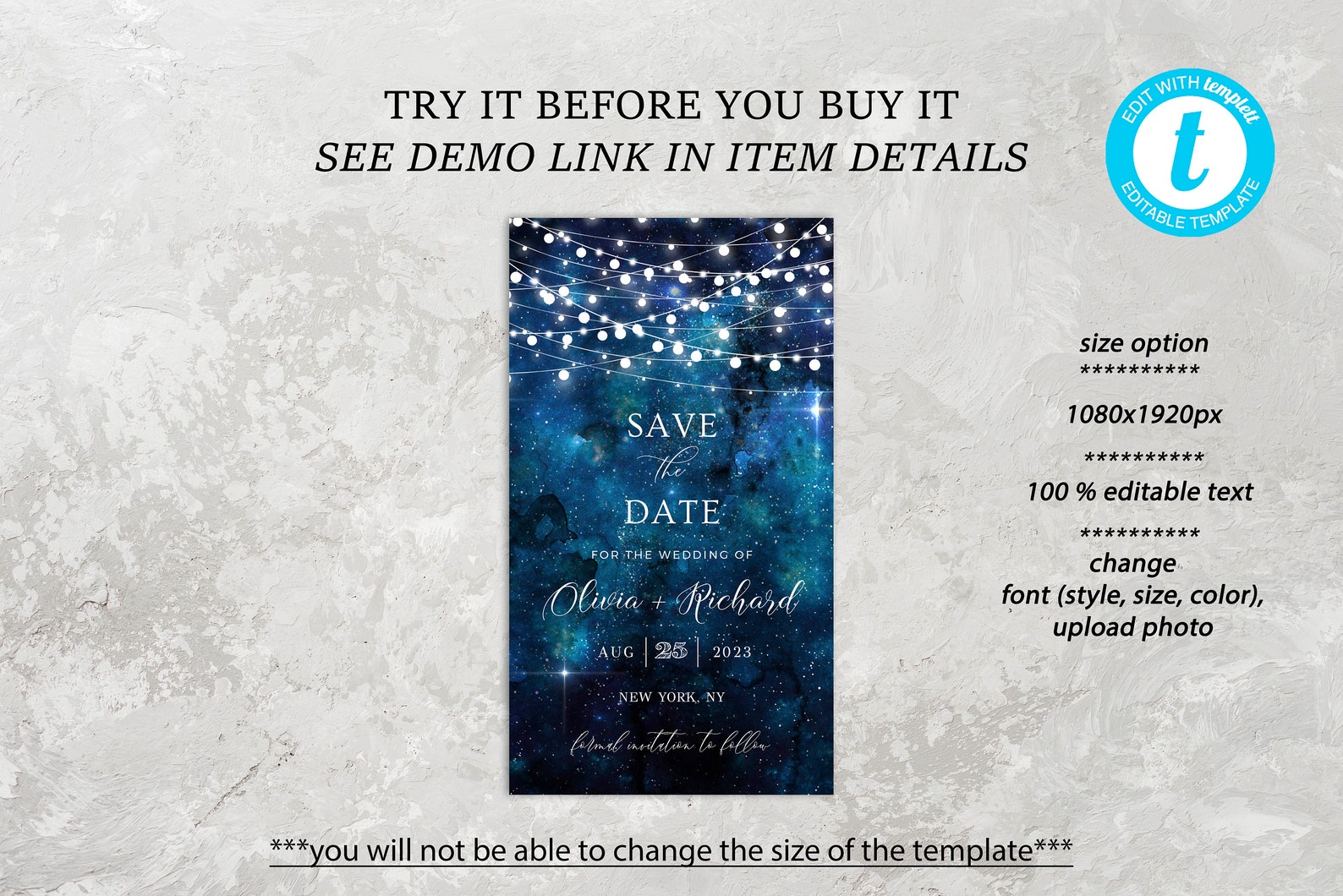Save the Date Invite, Save the Date Galaxy, Save the Date Starry Night ...