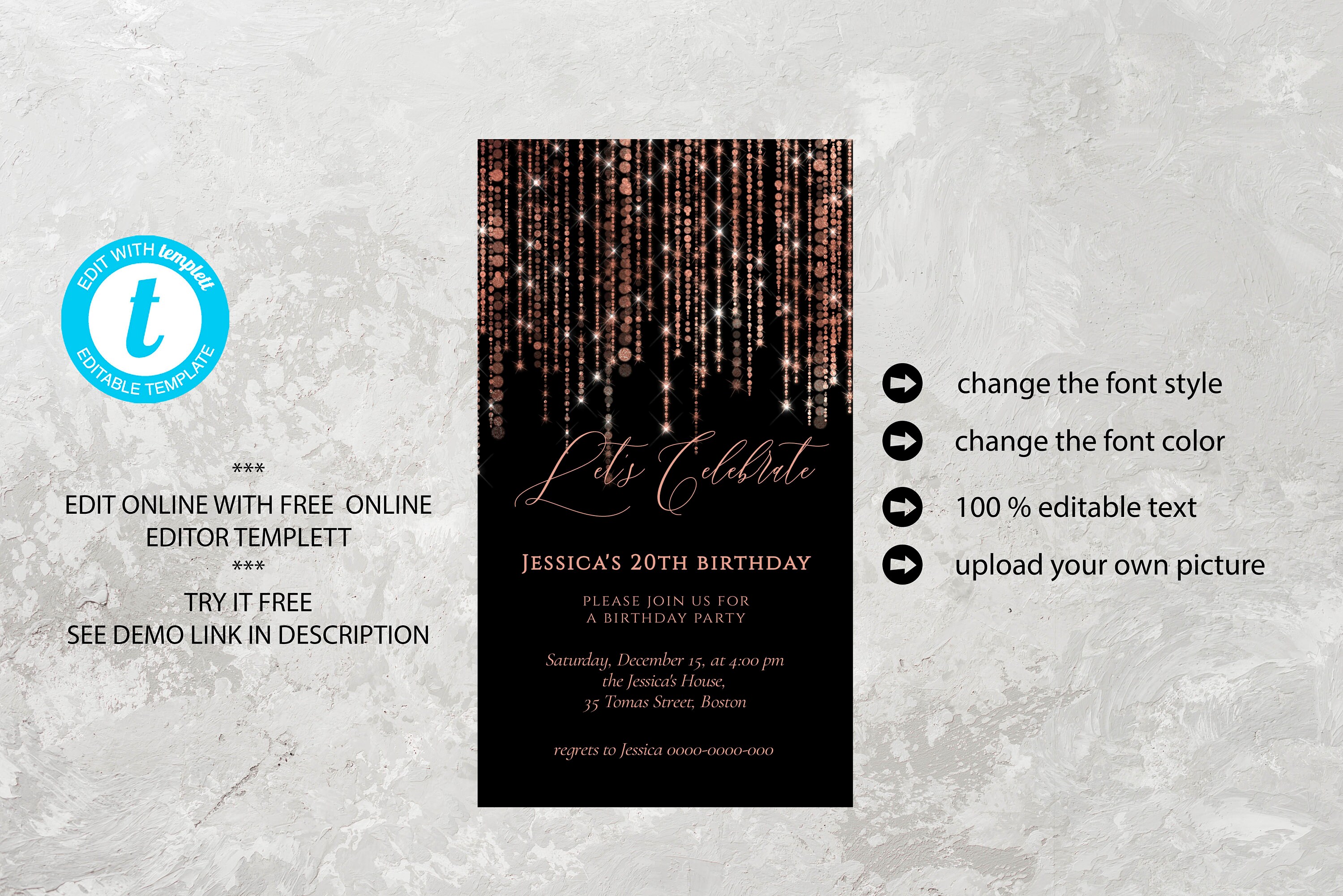 Electronic Birthday Invitation Birthday Invitation Digital - Etsy