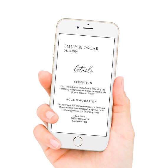 Text Message Wedding Details Email Wedding Details - Etsy