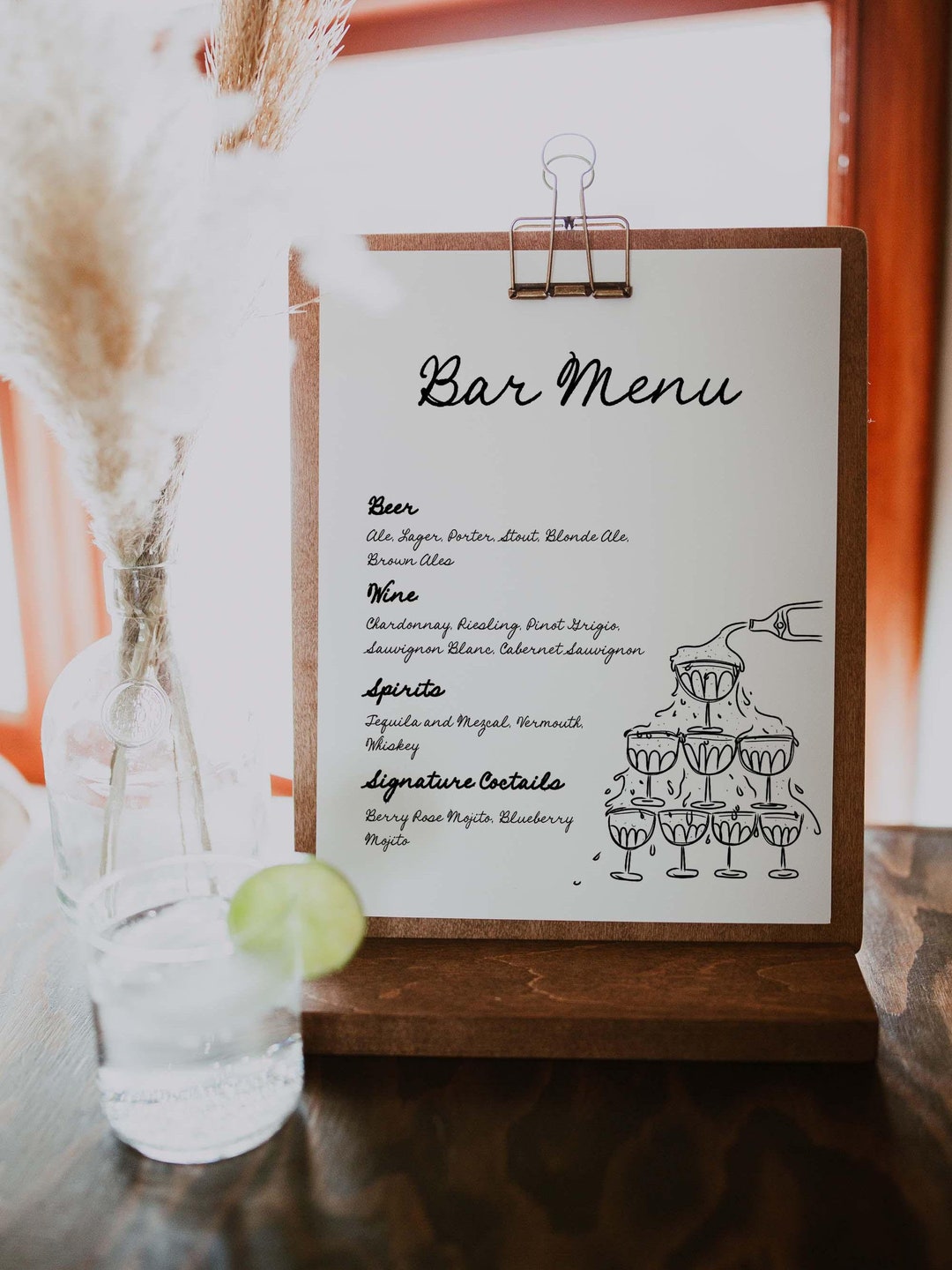 Handwritten Bar Sign, Signature Drink, Whimsical, Drink Menu Sign ...