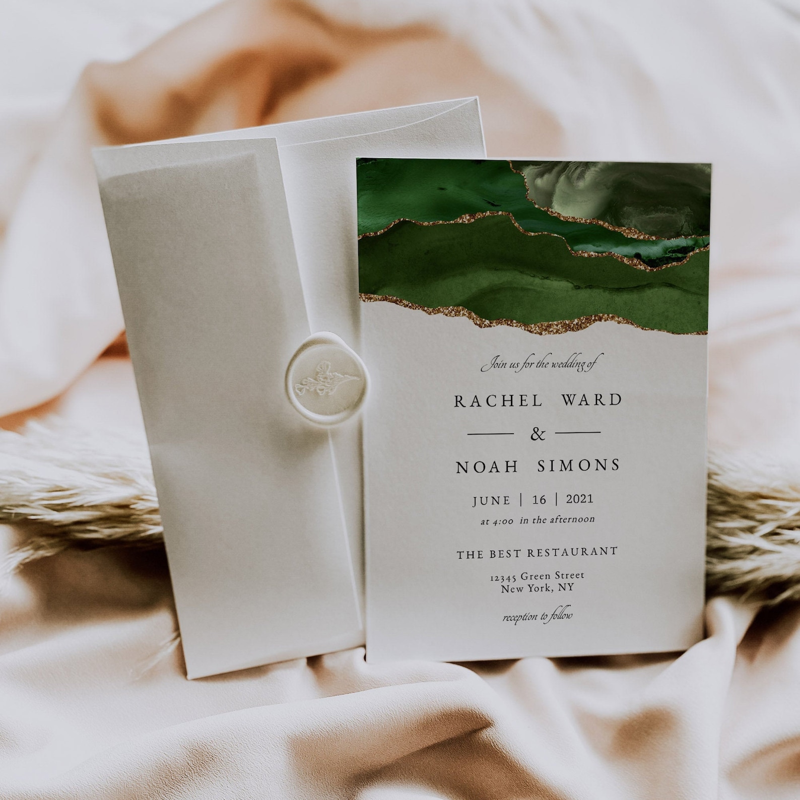 Wedding Invitation Set Greenery Wedding Invitation Suite | Etsy