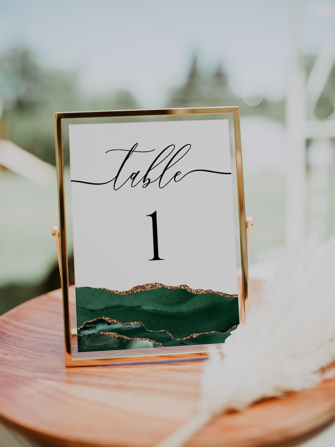 Wedding Table Number Emerald Green, Wedding Table Number Greenery ...