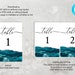 Teal and Silver Table Number Template, Table Number Cards for Wedding ...