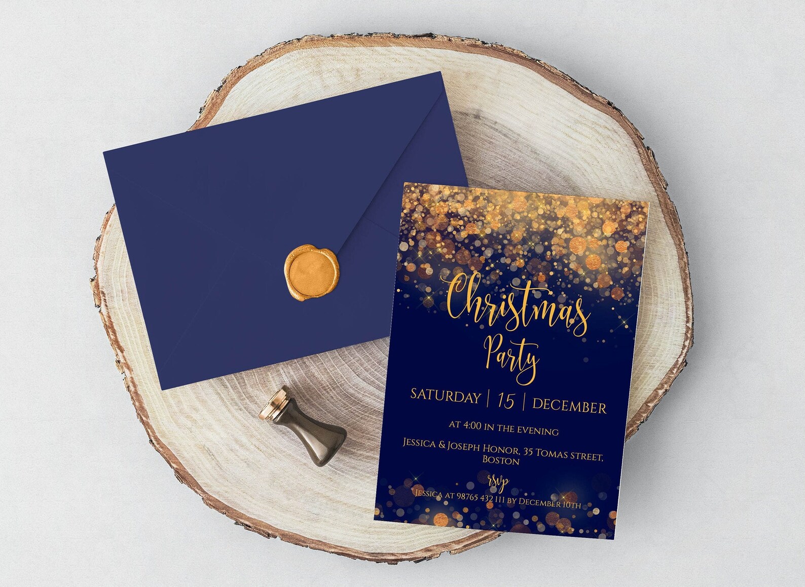Christmas Party Invitation Template Blue Christmas | Etsy